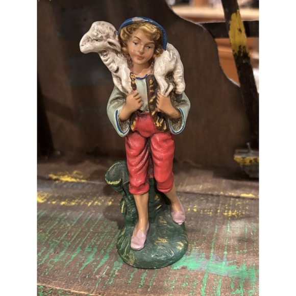 0039 Italy | Holiday | Vintage Shepard Boy Lamb Nativity Jesusfigurine ...